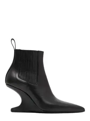 Rick Owens Sculptural Wedge Ankle Boots - Black
