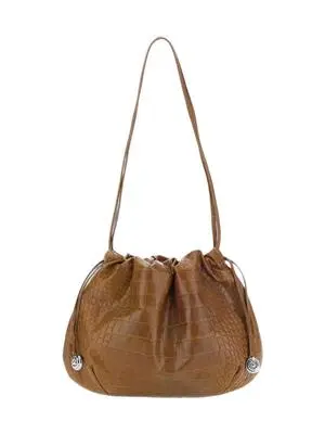 LIFFNER Croc-effect Leather Shoulder Bag - Brown