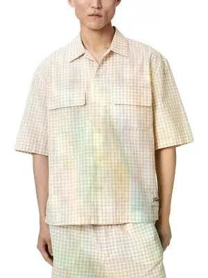 ALLSAINTS Rockland Gingham-check Short-sleeve Shirt - Neutrals