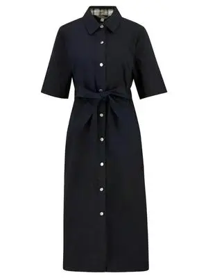 Barbour Sloane Belted Button-down Midi Dress - Blue