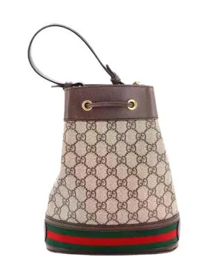 Gucci Ophidia Gg Coated Canvas Small Bucket Bag - Brown