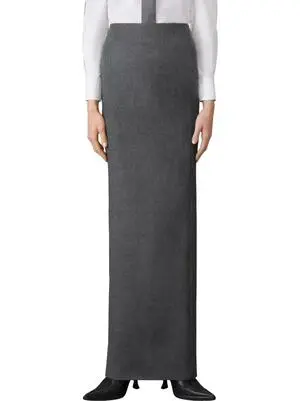 Thom Browne Wool Flannel Pencil Maxi Skirt - Grey