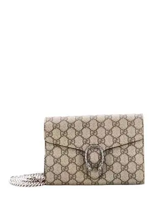Gucci Dionysus Chain Wallet Gg Coated Canvas Small Crossbody Bag - Brown