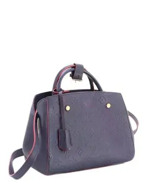 LOUIS VUITTON Montaigne Handbag Monogram Empreinte Leather Bb Satchel - Blue