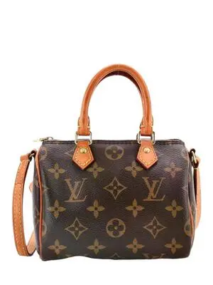 LOUIS VUITTON Speedy Bandoulière Monogram Canvas Nano Crossbody Bag - Brown