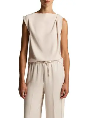 Vince Draped-shoulder Sleeveless Top - Blush Cloud
