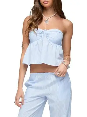 EDIKTED Cersei Stripe Strapless Top - Light-blue