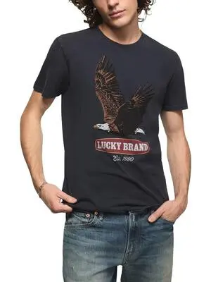 Lucky Brand Eagle Cotton Graphic T-shirt - Total Eclipse