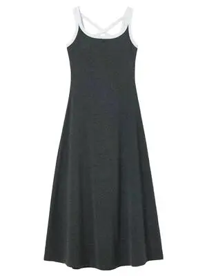 B+AB Charcoal Criss-cross Strap Midi Dress - Grey