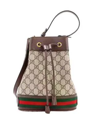 Gucci Ophidia Gg Coated Canvas Small Bucket Bag - Brown