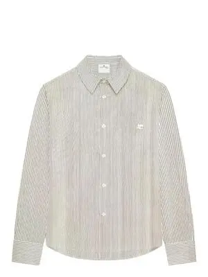COURREGES Striped Poplin Shirt - Neutrals