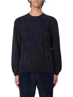 Emporio Armani Cable-knit Diamond Pattern Sweater - Blue