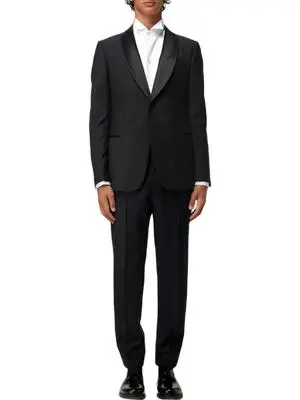 Emporio Armani Shawl-lapel Virgin-wool Suit - Blue