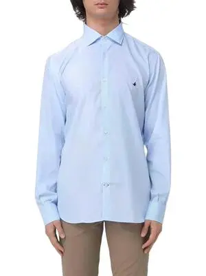 BROOKSFIELD Embroidered-logo Poplin Shirt - Blue
