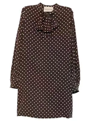 Valentino Garavani Polka-dot Mini Dress - Brown