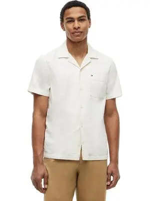 Tommy Hilfiger Regular Fit Denim Camp Shirt - Ecru