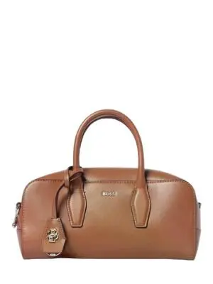 BOSS Double B Leather Shoulder Bag - Brown