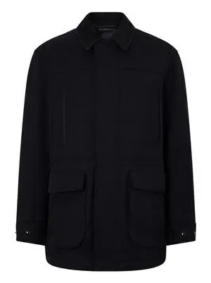 TOM FORD Suede-trimmed Cotton-blend Twill Military Jacket - Black