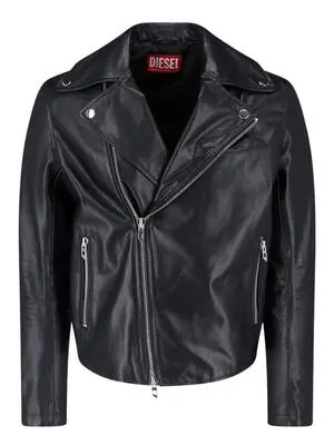 DIESEL® Leather Biker Jacket - Black