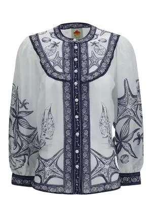 FARM RIO Farm Rio Printed Ramie Shirt