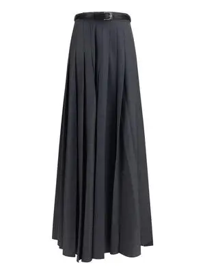 SELF-PORTRAIT Pleated Maxi Skirt - Grey