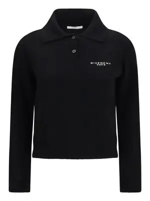 Givenchy Wool And Cashmere Polo Sweater - Black