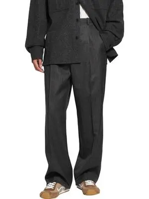 JIL SANDER Tailored Wool Blend Trousers - Grey