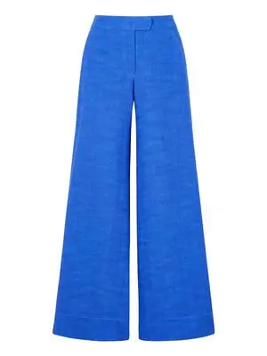 LISA MARIE FERNANDEZ Lisa Marie Fernandez Blue Linen Wide-Leg Pants