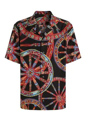 Dolce & Gabbana Carretto-print Hawaii Silk Jacquard Shirt - Multicolor