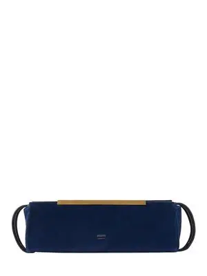 Khaite Donna Suede Clutch - Blue
