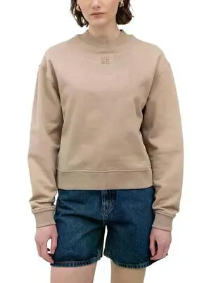 Hugo Logo-embroidered Mock Neck Sweater - Neutrals