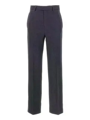 MAISON MARGIELA Fringed Virgin Wool Trousers - Grey