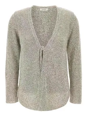 KANGRA Sequin-embellished Asymmetrical Hem Cardigan - Neutrals