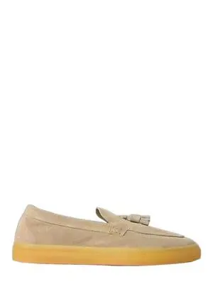 SUMMERY COPENHAGEN Suede Tassel Detail Loafers - Neutrals