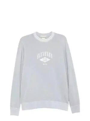 Eleventy Logo Print Sweatshirt - Grey