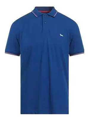 HARMONT & BLAINE Polo Shirt Size Cotton, Elastane - Blue