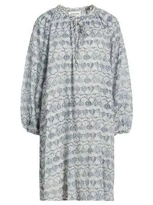 Antik Batik Floral Print Georgette Mini Dress - Blue
