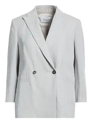 Fabiana Filippi Double-breasted Viscose And Linen Blazer - Grey