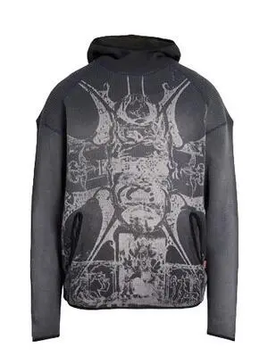 DIESEL® Cotton Graphic Print Hoodie - Grey