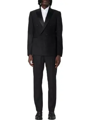 Emporio Armani Double-breasted Virgin-wool Suit - Black