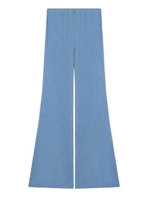 NOCTURNE High-waist Flare Ribbed Trousers - Blue
