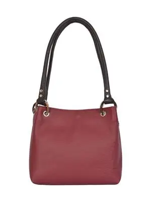 OWEN BARRY Shoulder Bag In Malbec Leather - Red