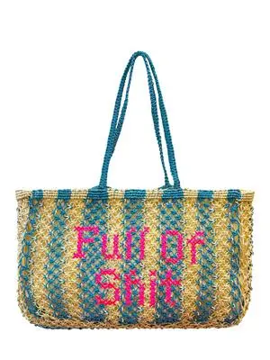 LILLY LOVES Jute Tote Bag - Blue