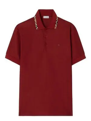 Burberry Logo Cotton Polo Shirt - Red