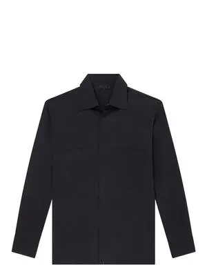SAMAN AMEL Silk Overshirt - Black
