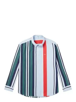 Loewe Anagram-embroidered Striped Cotton-twill Shirt - Multi