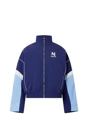 NAHMIAS Logo-embroidered Striped Nylon Jacket - Blue