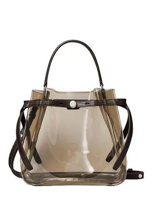 Tory Burch Romy Clear Bucket Bag - Rootbeer Float