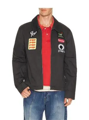 POP TRADING COMPANY Full Zip Worker Jacket - Anthracite