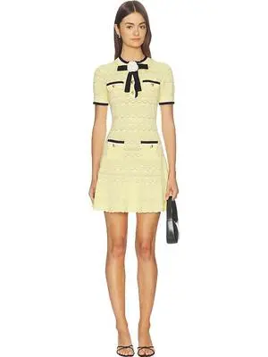 SELF-PORTRAIT Self-portrait Pointelle Knit Mini Dress